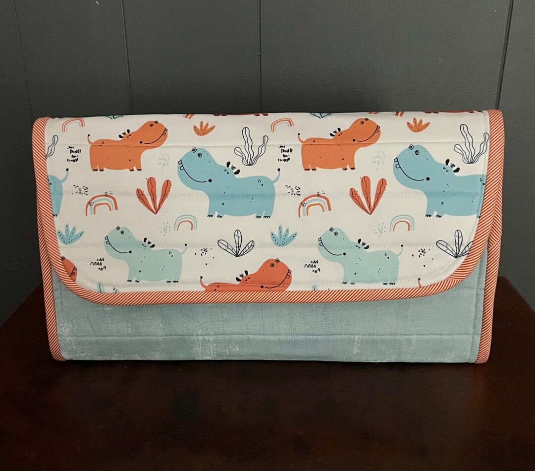 Cute Hippo Print Baby Change Mat, Portable Nappy/diaper Change Mat ...