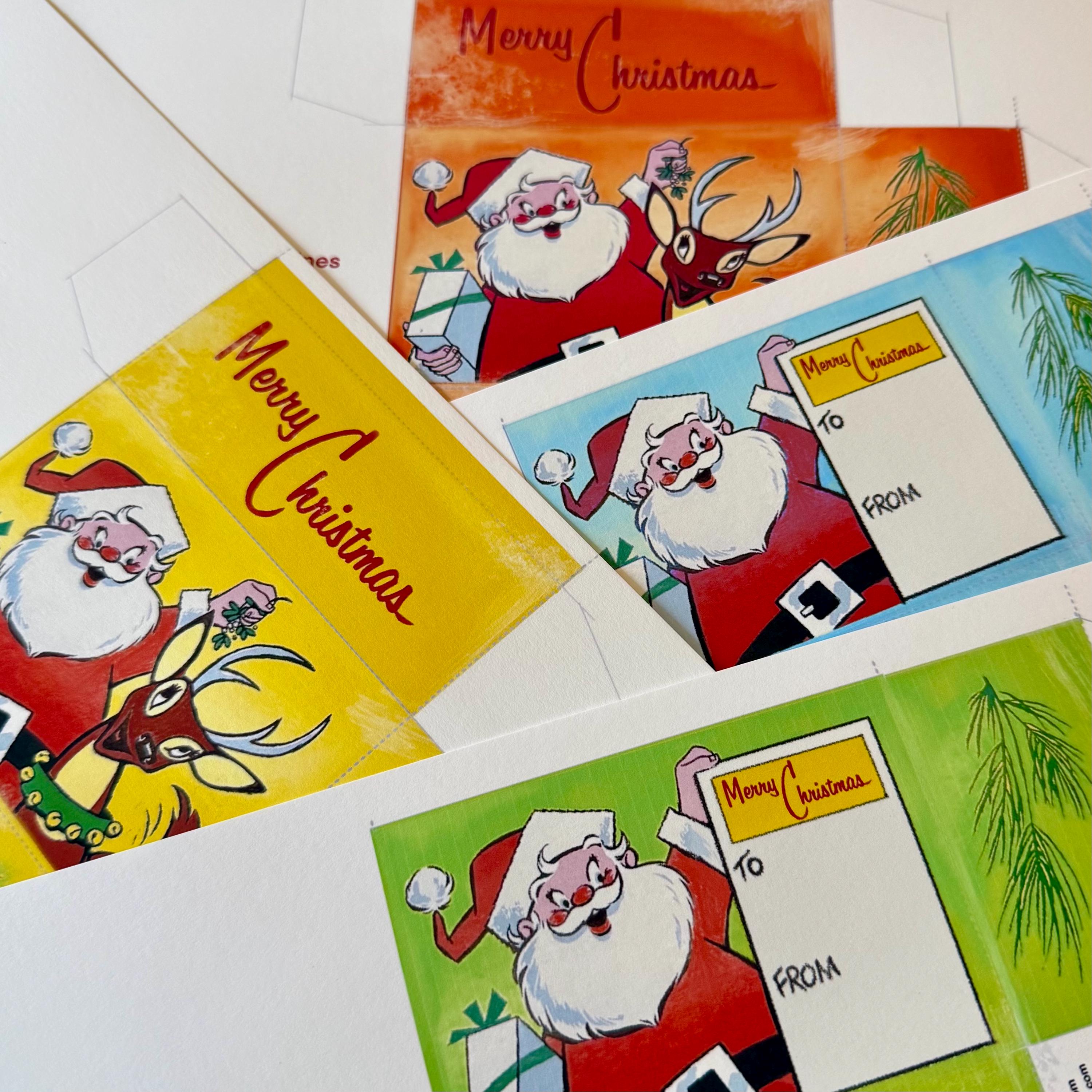 Printable Vintage Retro Santa Boxes, Set of 4 (digital Download) DIY ...