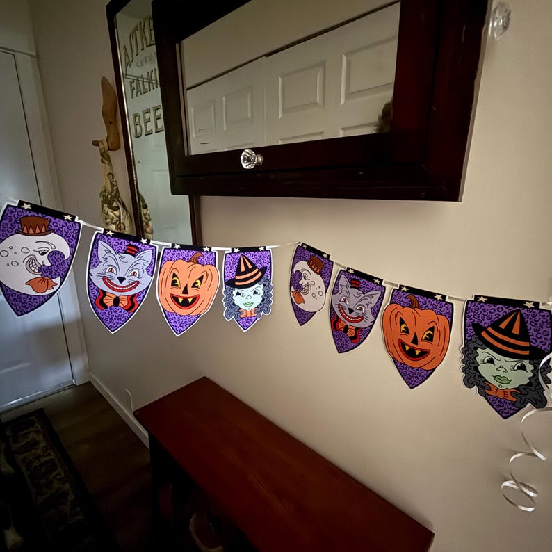Printable Vintage Hallowe’en 4 Unique Pennants (instant Download) - Etsy UK