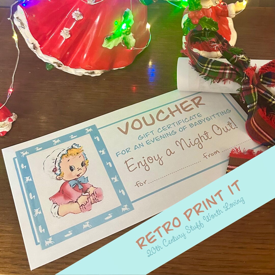 Printable Babysitting Voucher for Christmas or Any Occasion Gift ...