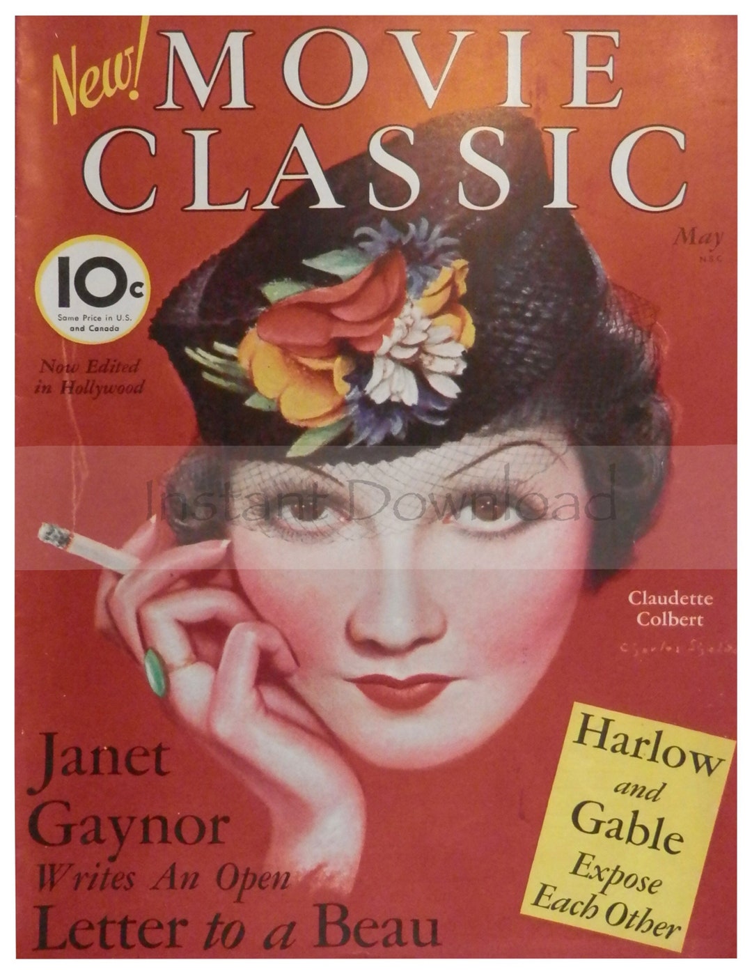1936 Movie Classic Magazine Cover Digital Download - Etsy