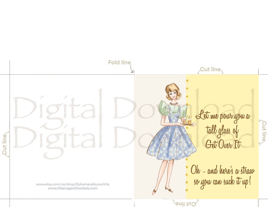 Barbie-esque Card Digital Download With Fun Envelope - Etsy