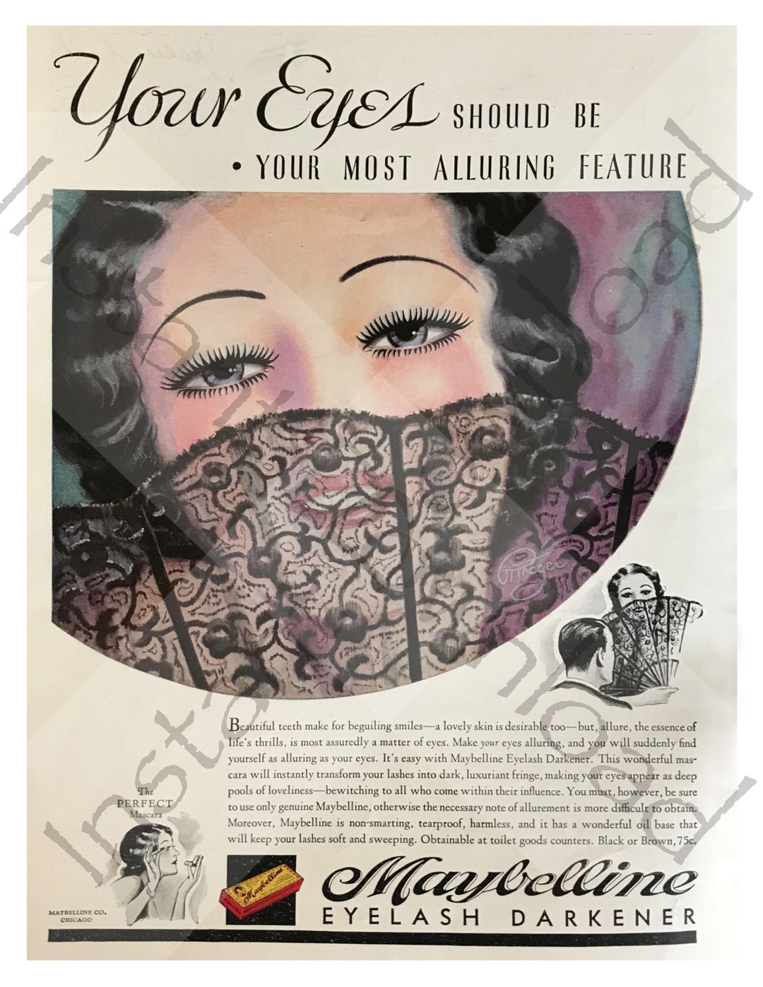 1933 Maybelline Magazine Advertisement Instant Download - Etsy