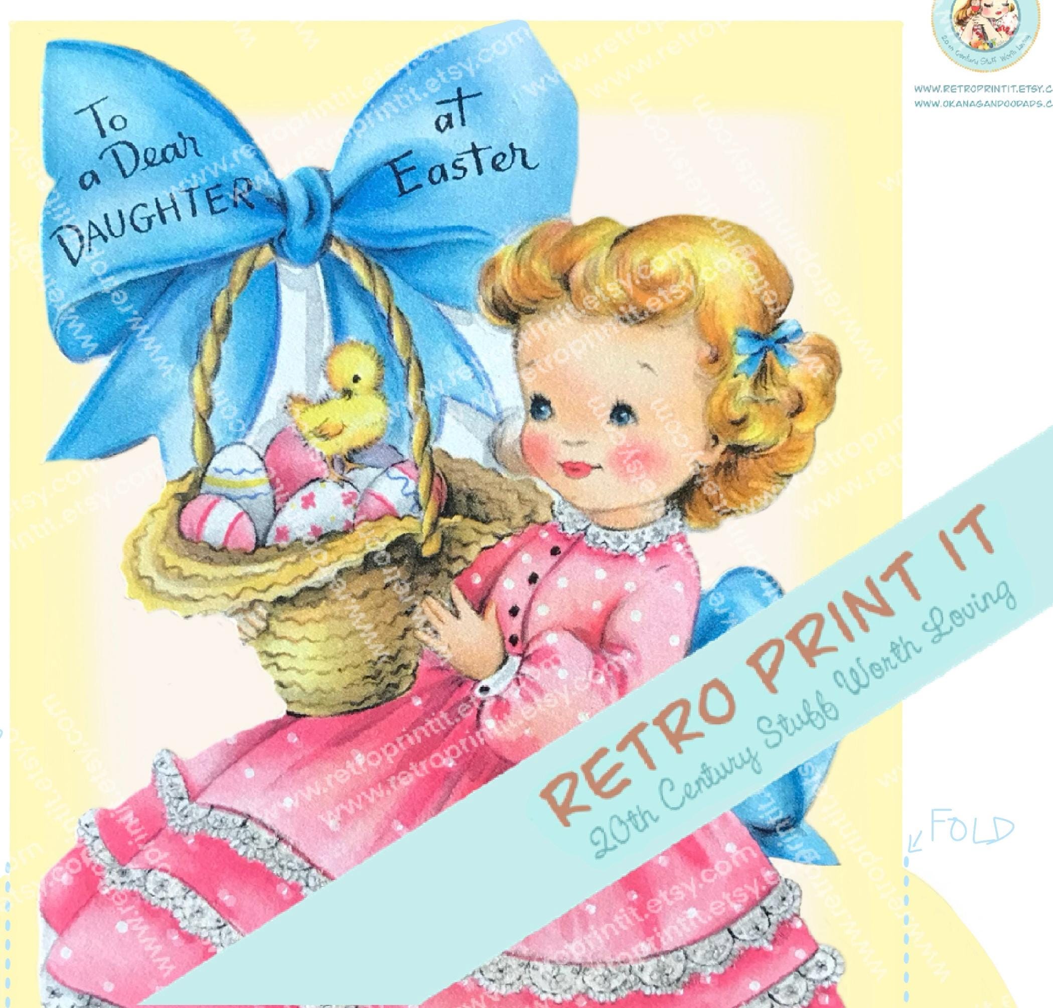 Printable Vintage Easter Stand Up, Box and Card for Daughter With ...