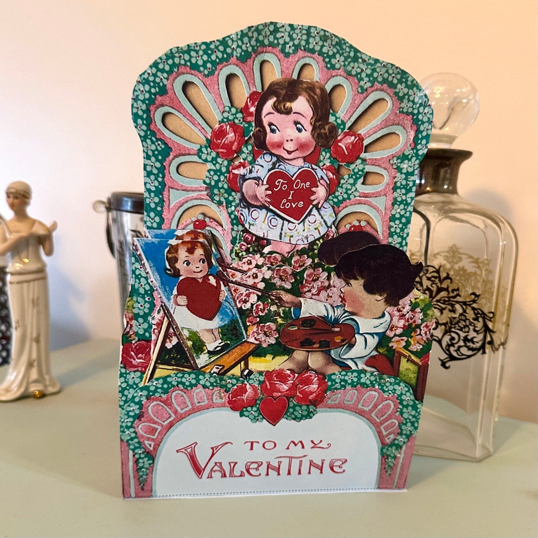 Vintage Large Stand up Valentine Instant Download - Etsy