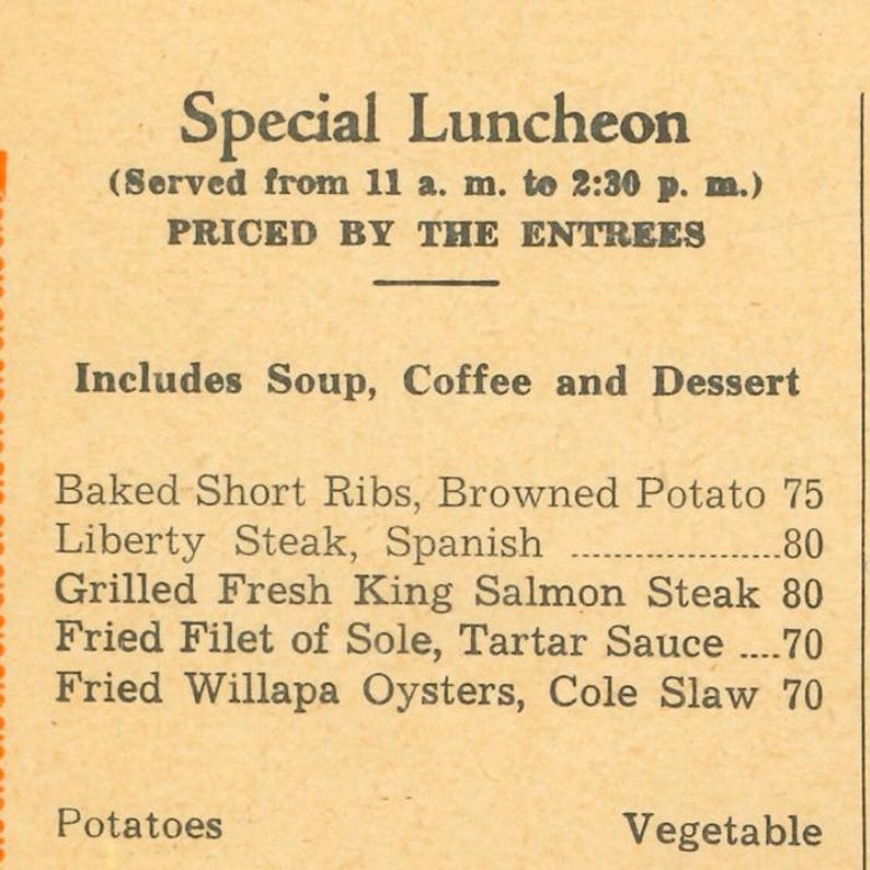 Print Your Own Vintage Menu From the 1940’s - Etsy