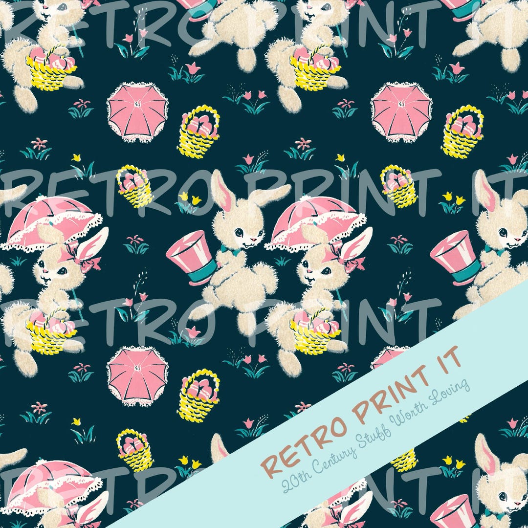 Printable Vintage Easter Wrapping Paper Instant Download in 4 Colors - Etsy