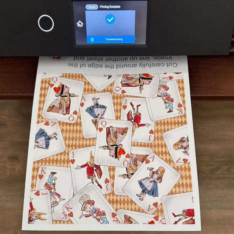 Printable Vintage Alice Wrapping Papers, Sheet Papers and Large Fan ...