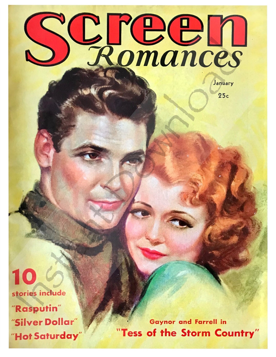 1933 Screen Romances Magazine Cover Digital Download - Etsy