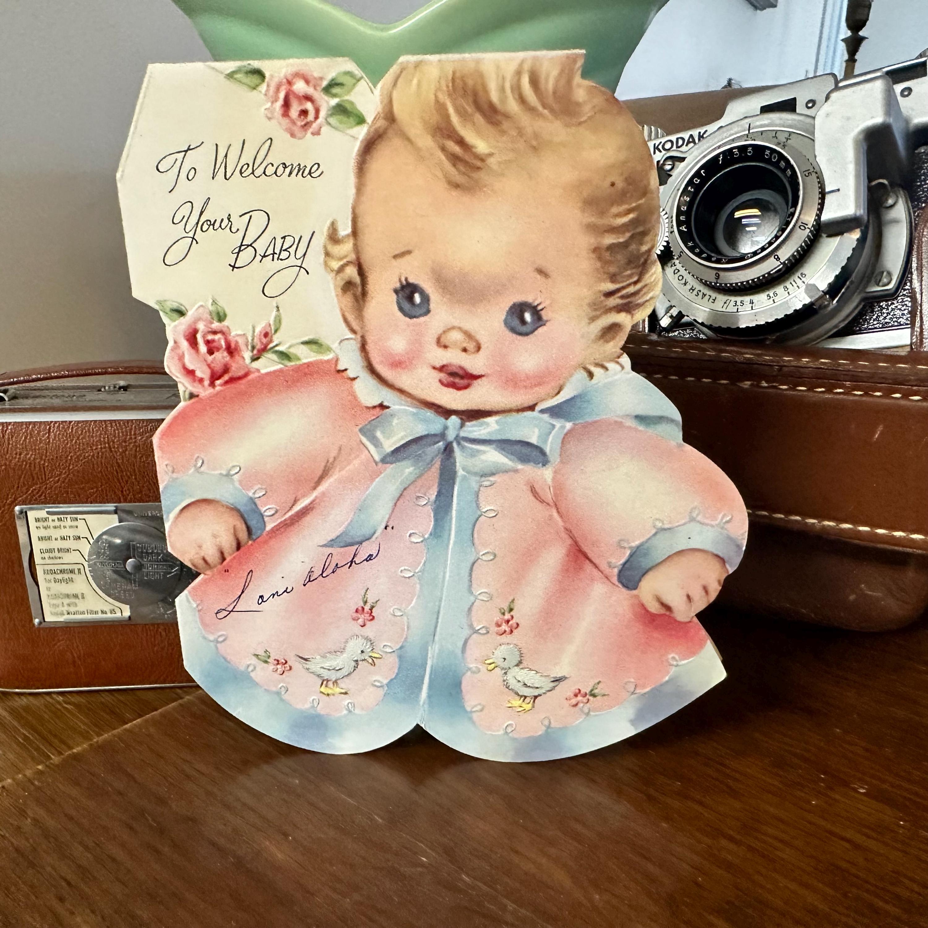 Vintage Baby Card and Envelope Digital Download - Etsy