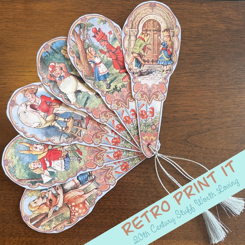 Printable Vintage Alice in Wonderland Fan Instant Download - Etsy