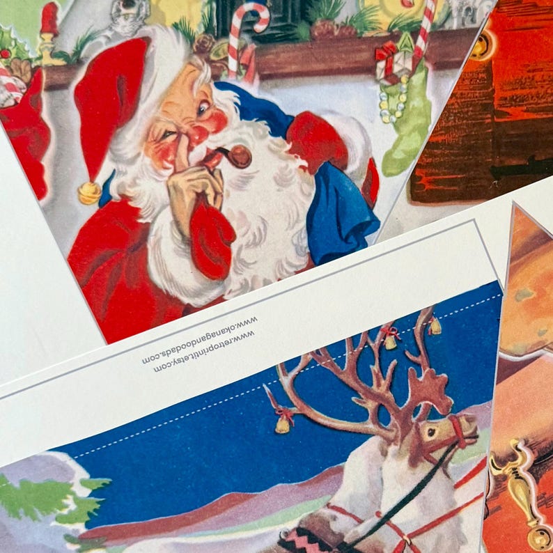 Printable Vintage Retro Night Before Christmas Pennants (digital ...