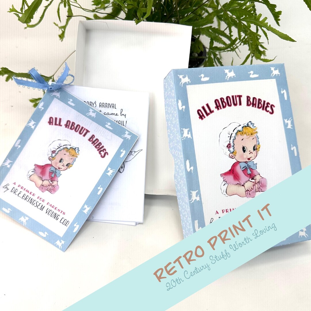 Printable Vintage Baby Box With a Funny Booklet for New Parents Instant ...
