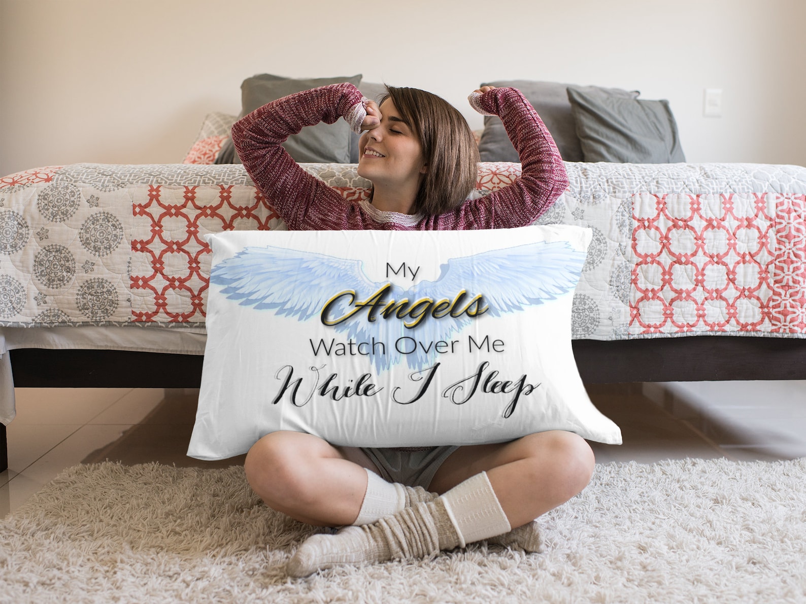 My Angels Watch Over Me While I Sleep Original Graphic SVG, PNG & JPEG ...