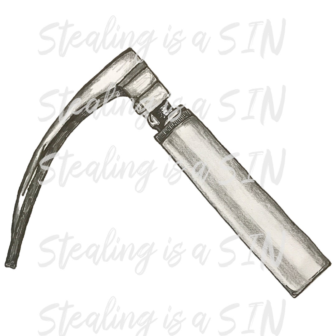 Laryngoscope Hand Drawn Original Art Graphic SVG, PNG & JPEG Digital ...