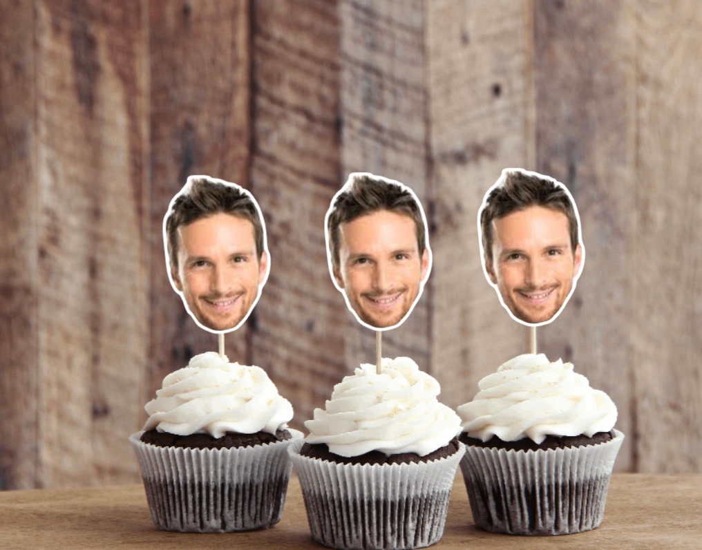 Custom Face Cupcake Toppers , Face Photo Cupcake Toppers, Custom Party ...