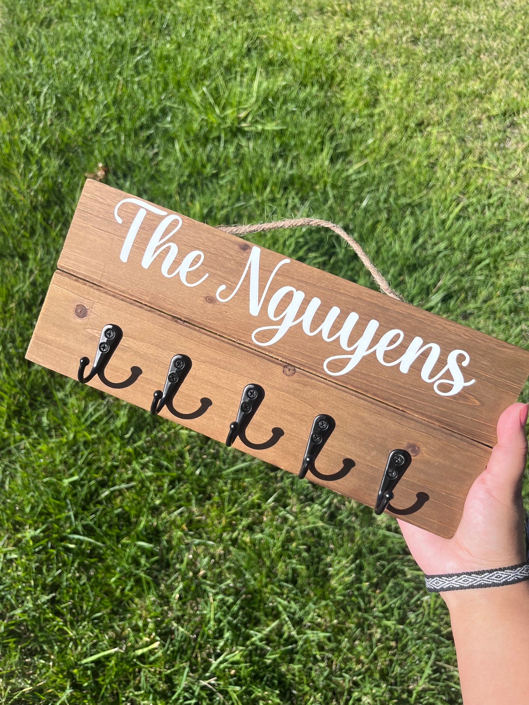 Custom Wood Key Holder, Personalized Keyhook, Housewarming Gift, - Etsy