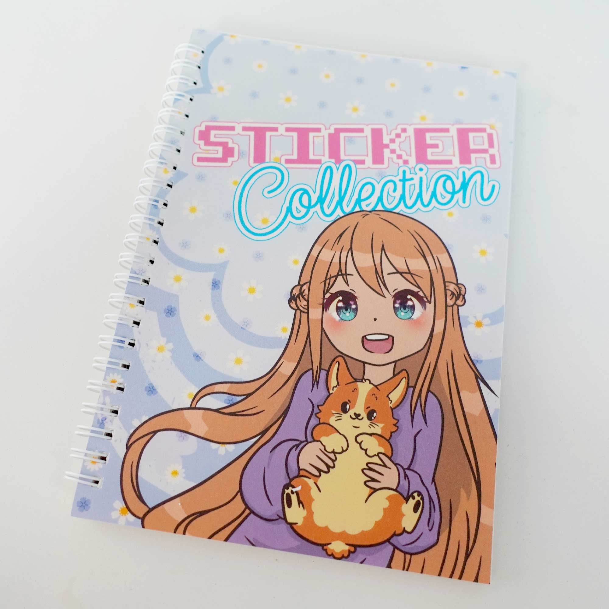 Cute Anime Girl With Puppy Reusable Sticker Book - Etsy
