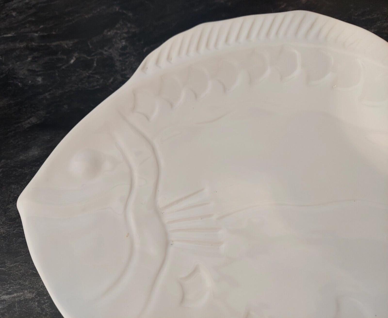 Decorative Fish Plate Gardeners Eden White 13X 9.5 Made in Portugal - Etsy