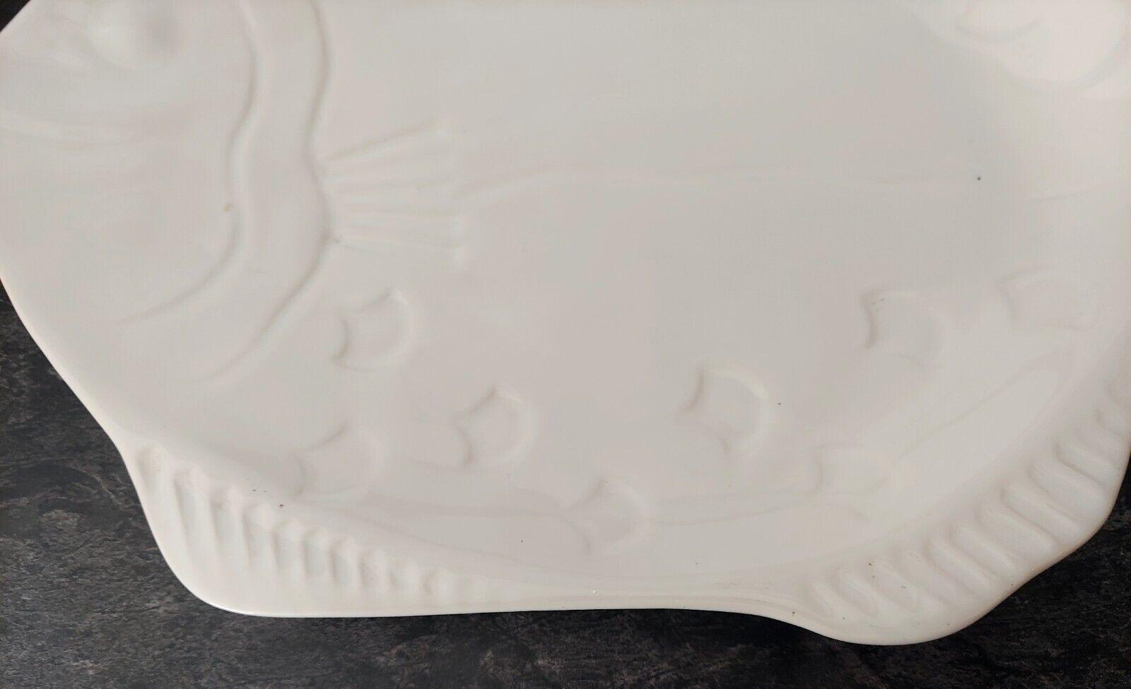 Decorative Fish Plate Gardeners Eden White 13X 9.5 Made in Portugal - Etsy