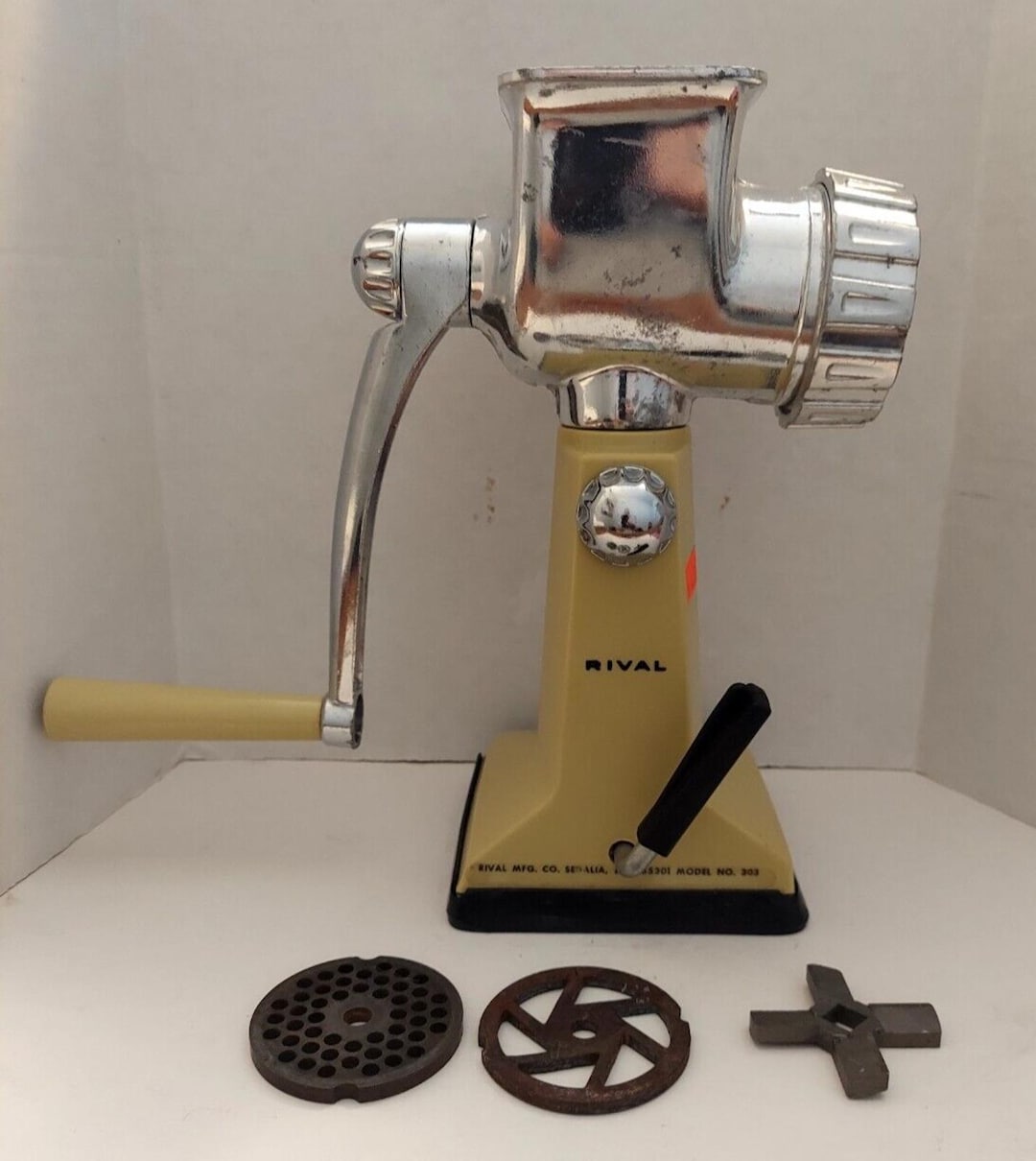 Vintage Rival Grind-o-mat Manual Meat Grinder Model 303 Harvest Gold - Etsy