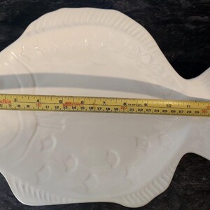 Decorative Fish Plate Gardeners Eden White 13”X 9.5" Made in Portugal ...
