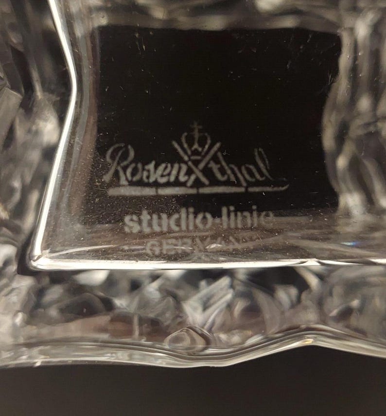 Rosenthal Studio Line Lead Crystal Glass Crinkle Bag Vase Germany ...