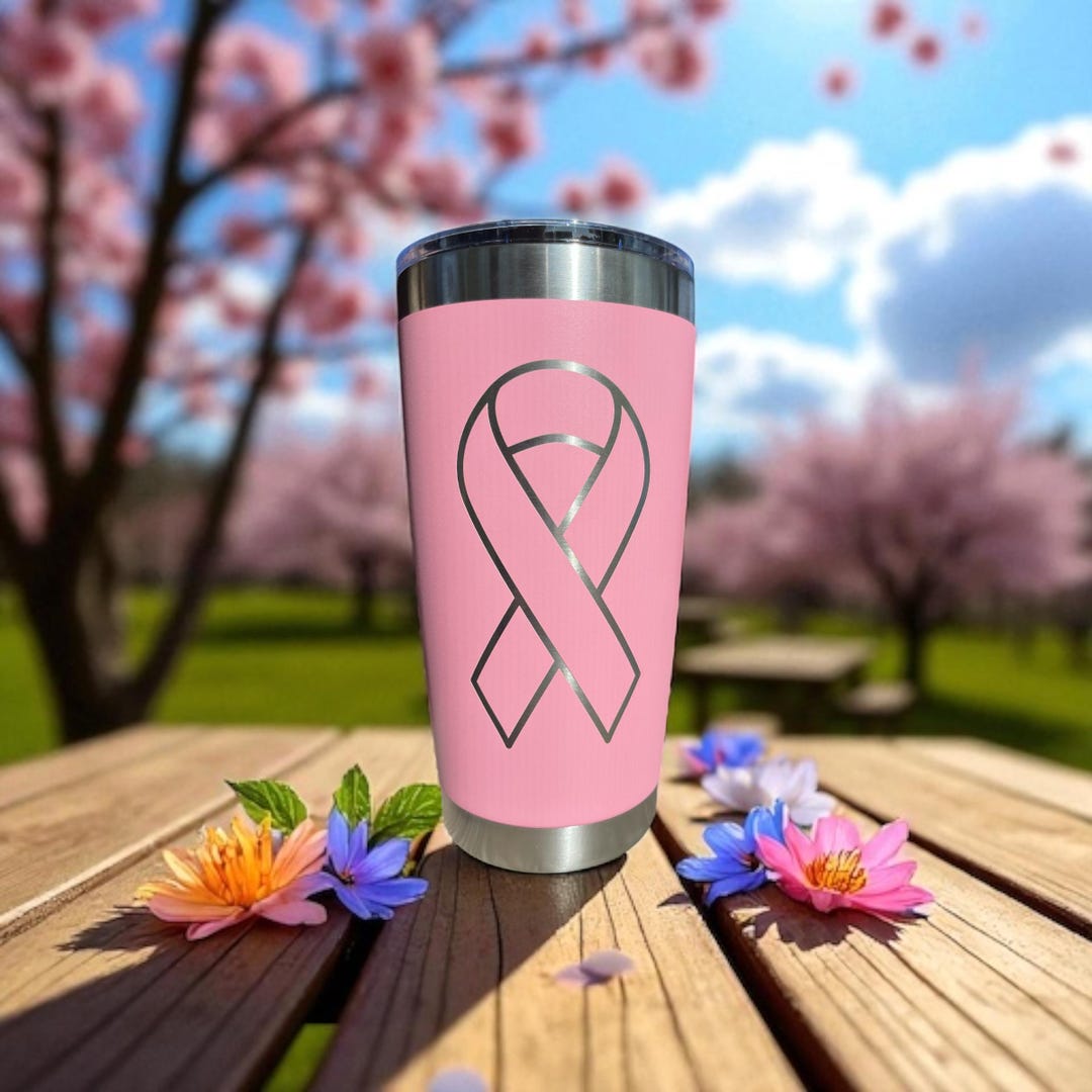 20oz Laser Engraved Breast Cancer Tumbler, Breast Cancer Awareness ...