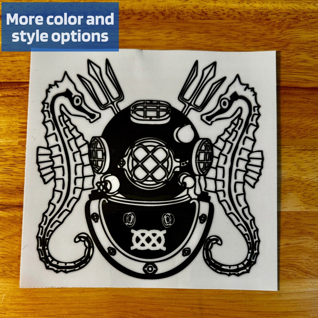 Master Diver or Chief Warrant Officer Dive Helmet 3D Vinyl Decal ...