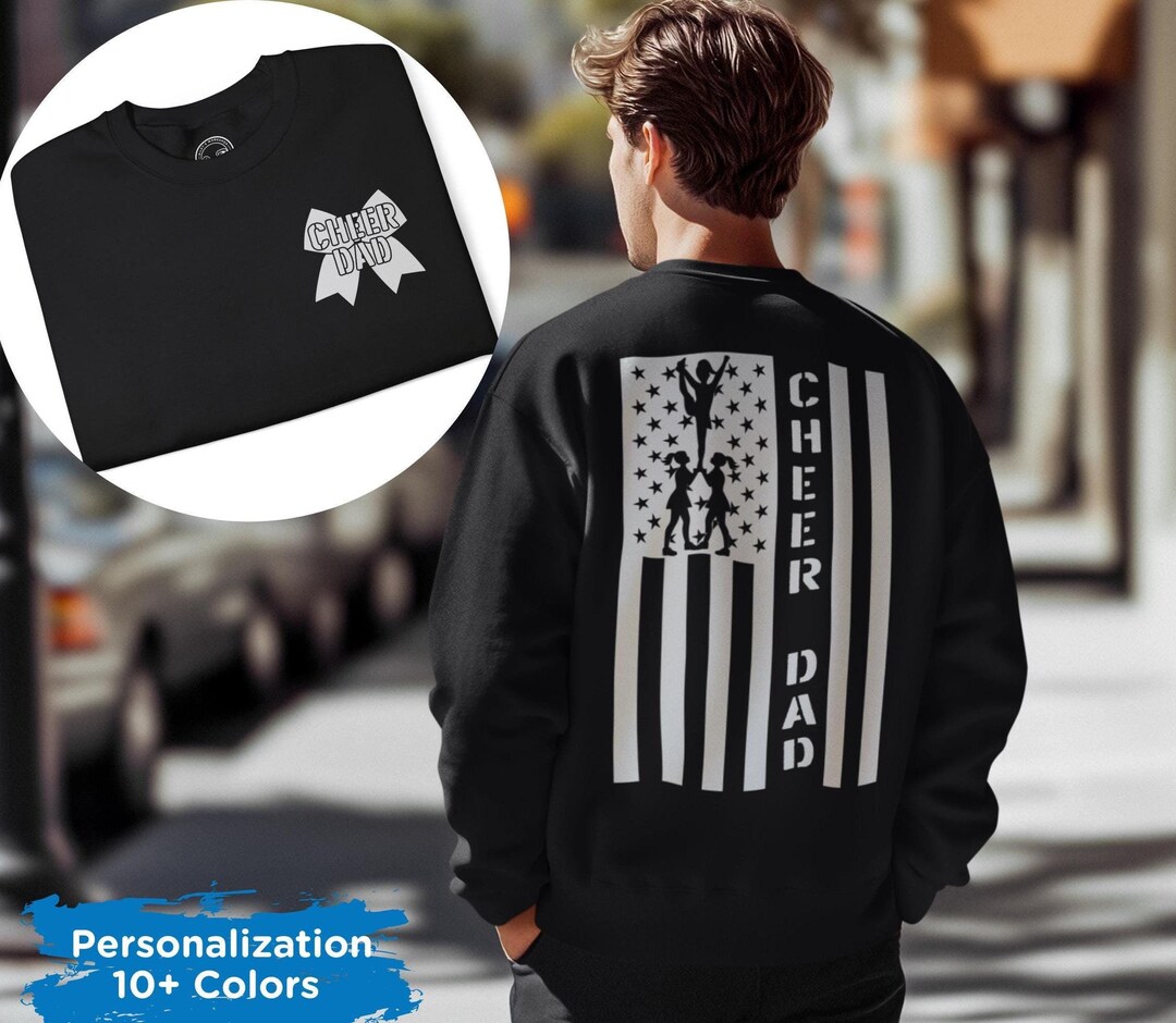 Personalized Cheer Dad Sweatshirt: American Flag Pullover - Etsy