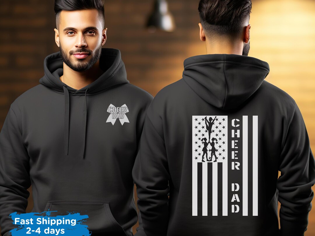 Cheer Dad American Flag Hoodie Support Cheer Dad Sweater Great Gift ...