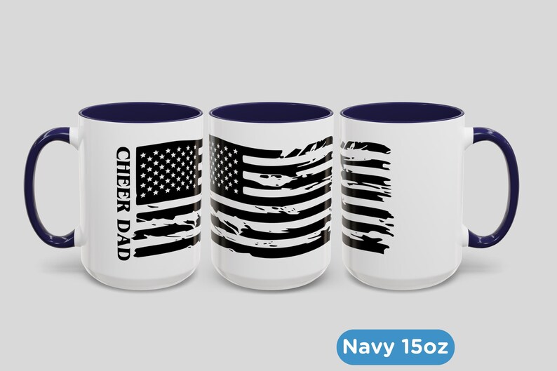 Cheer Dad Coffee Mug With American Flag Design - Etsy