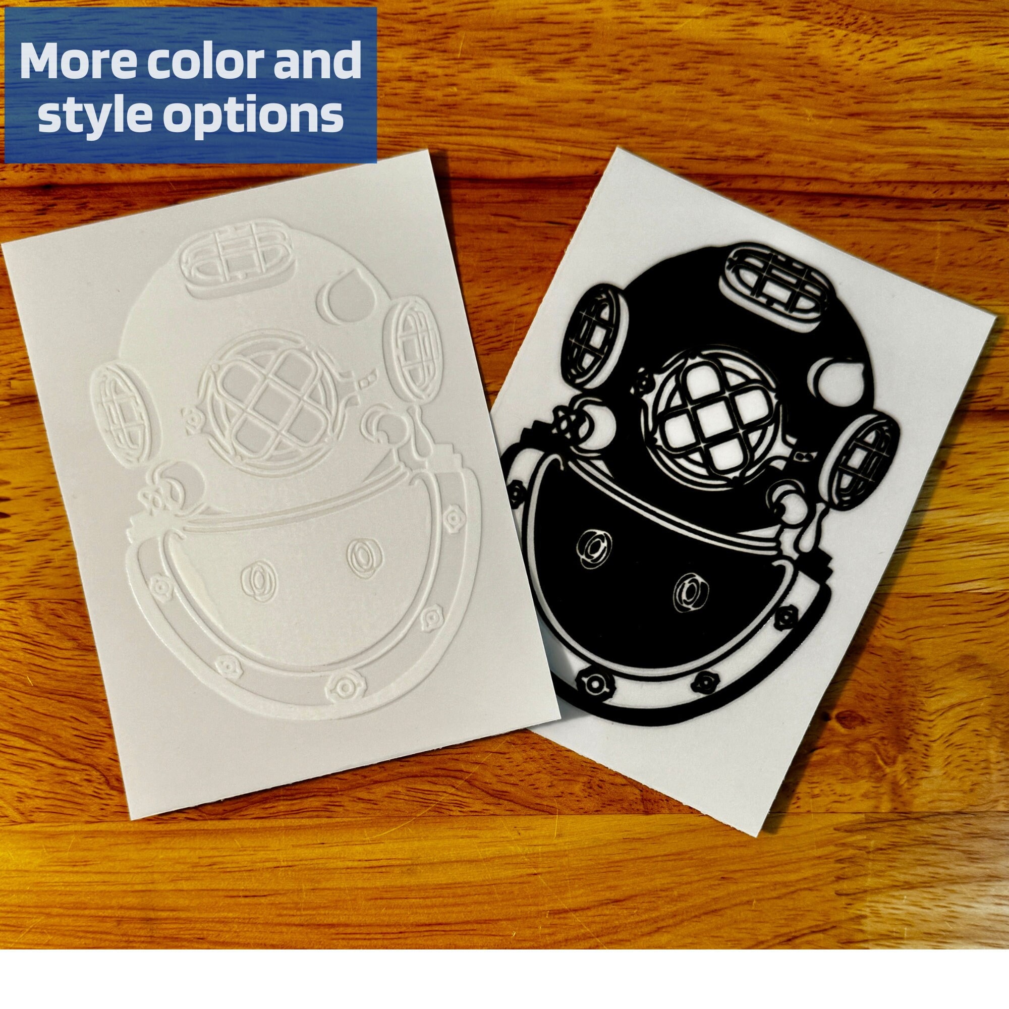 2 Chuck Markv Diver Pin Helmet Vinyl Decal Stickers US Navy Deep Sea ...