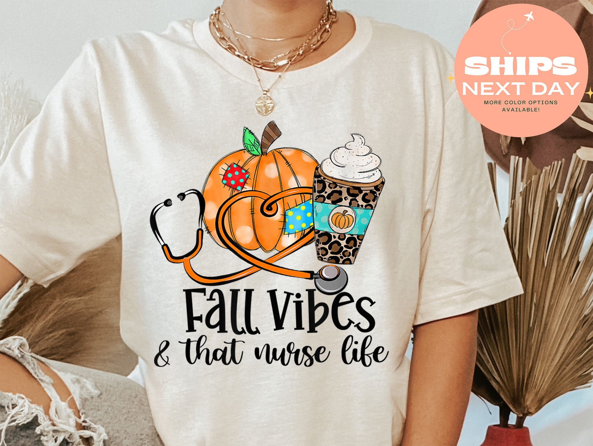 Fall Vibes And That Nurse Life Shirt, Pumpkin Spice Nurse Shirt, Happy ...