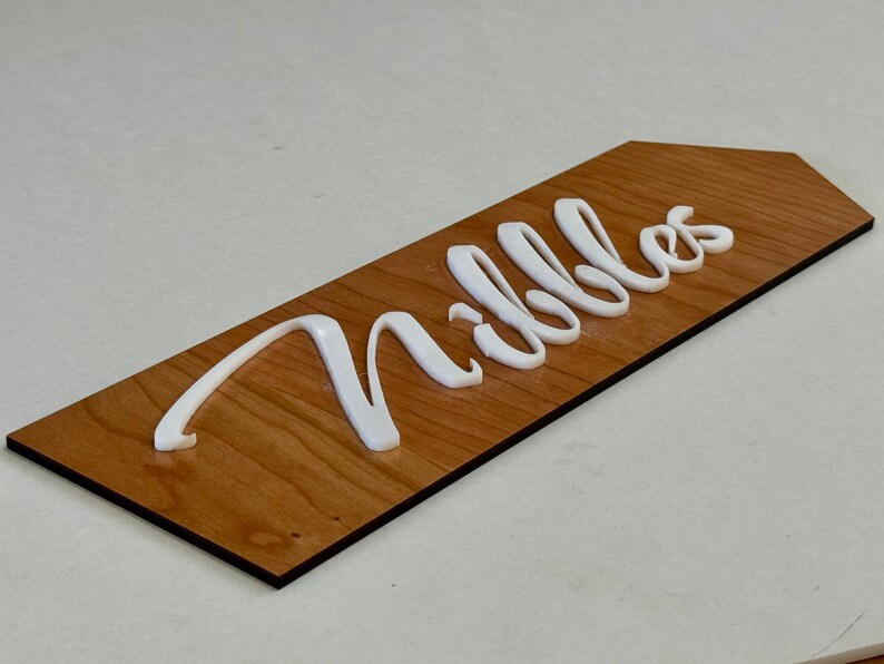 Cherry Wood and Acrylic Nibbles Wedding Sign - Etsy