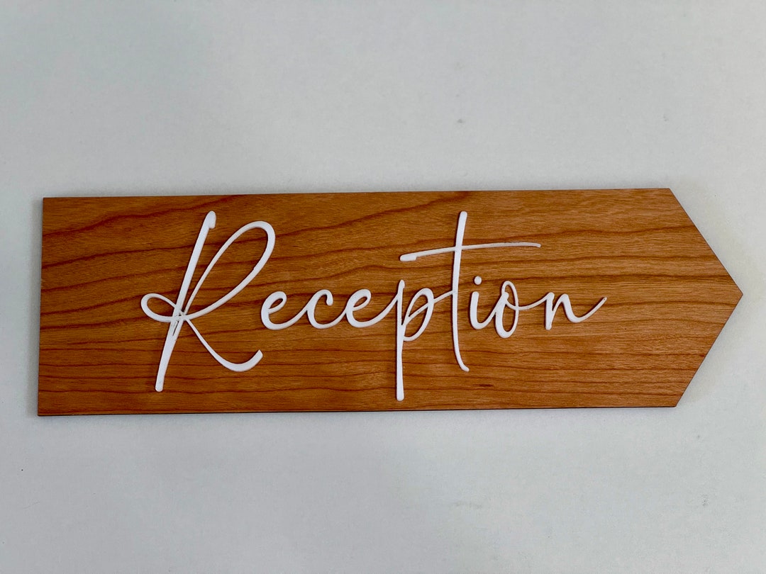 Cherry Wood Acrylic Wedding Reception Directional Sign - Etsy