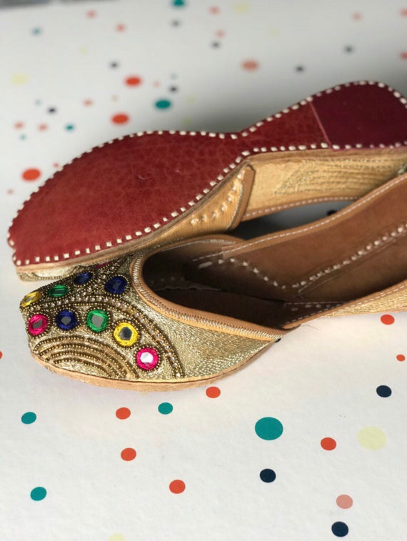 Buy Bridal Jutti Gold / Punjabi Jutti Women’s / Golden Jutti Online in ...