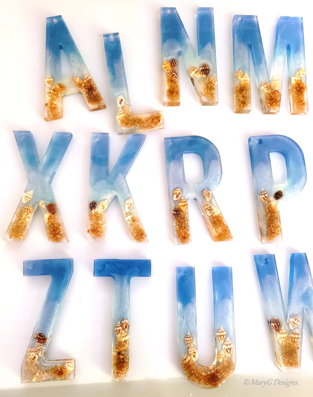 Nautical Oceanic Name Letter Key Chain. Boho Oceanic Beach and Under ...