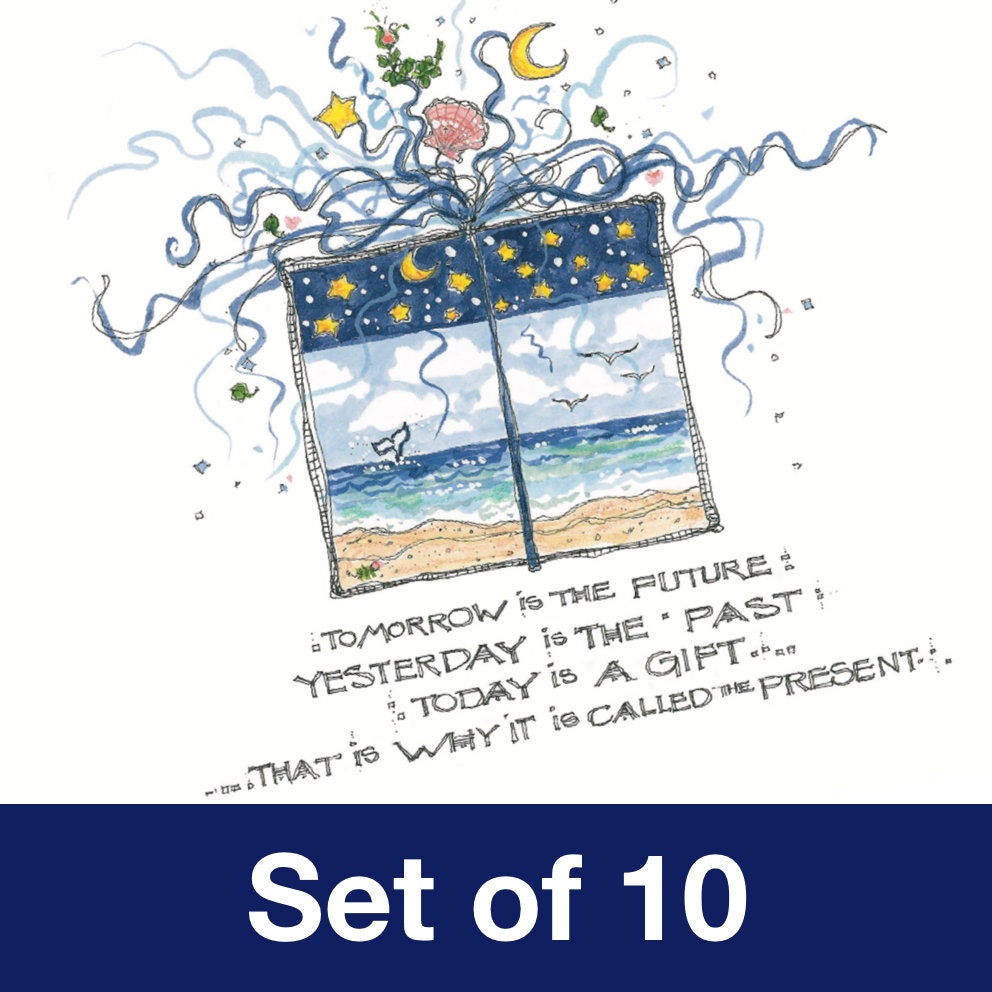 THE PRESENT Note Cards 5x7 With Envelopes - Set of 10 - Etsy