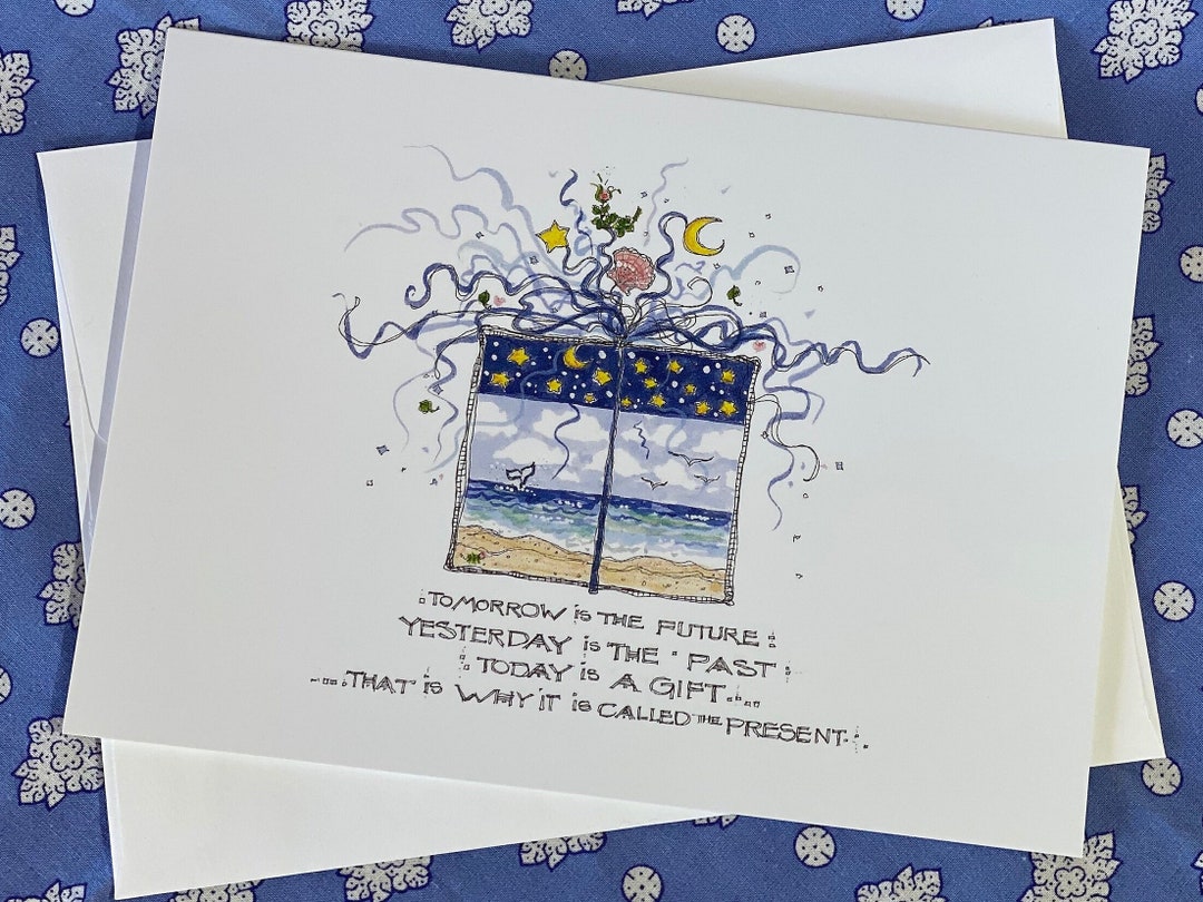 THE PRESENT Note Cards 5x7 With Envelopes - Set of 10 - Etsy