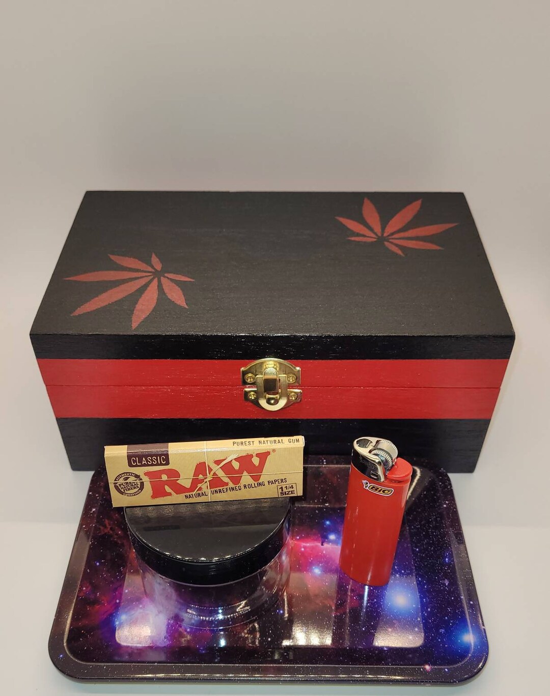 Red and Black 420 Stashbox With Accessories - Etsy