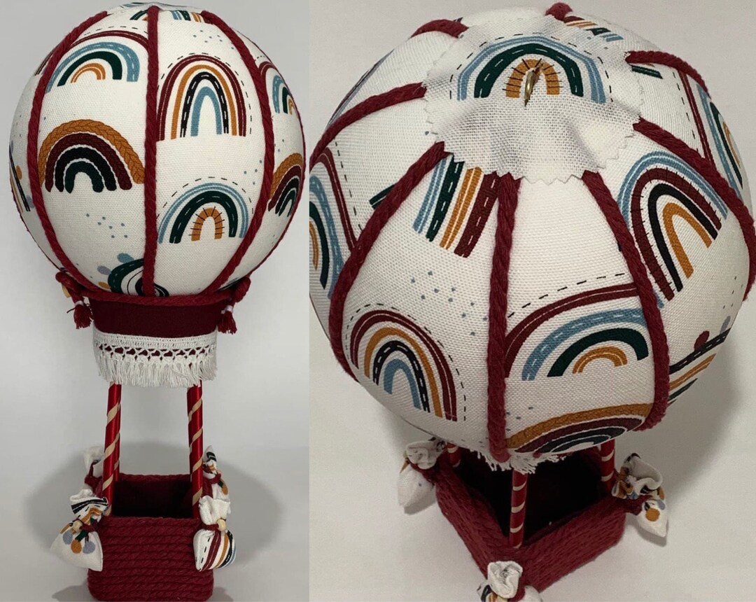 Personalized Red Velvet Rainbow Hot Air Balloon: Baby Nursery Decor - Etsy