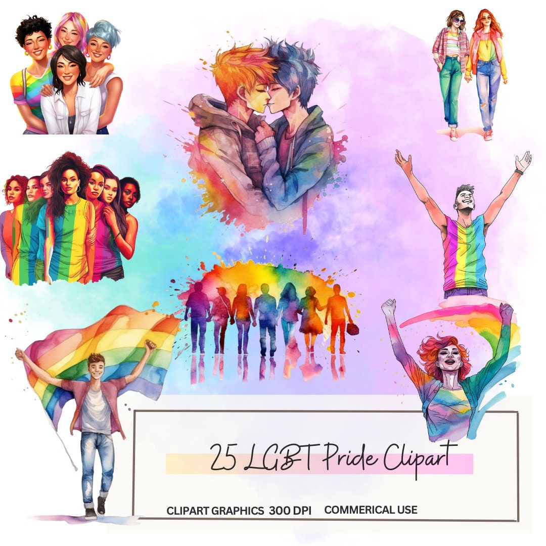 Colorful Pride: LGBT Pride Month Clipart Celebrate With - Etsy