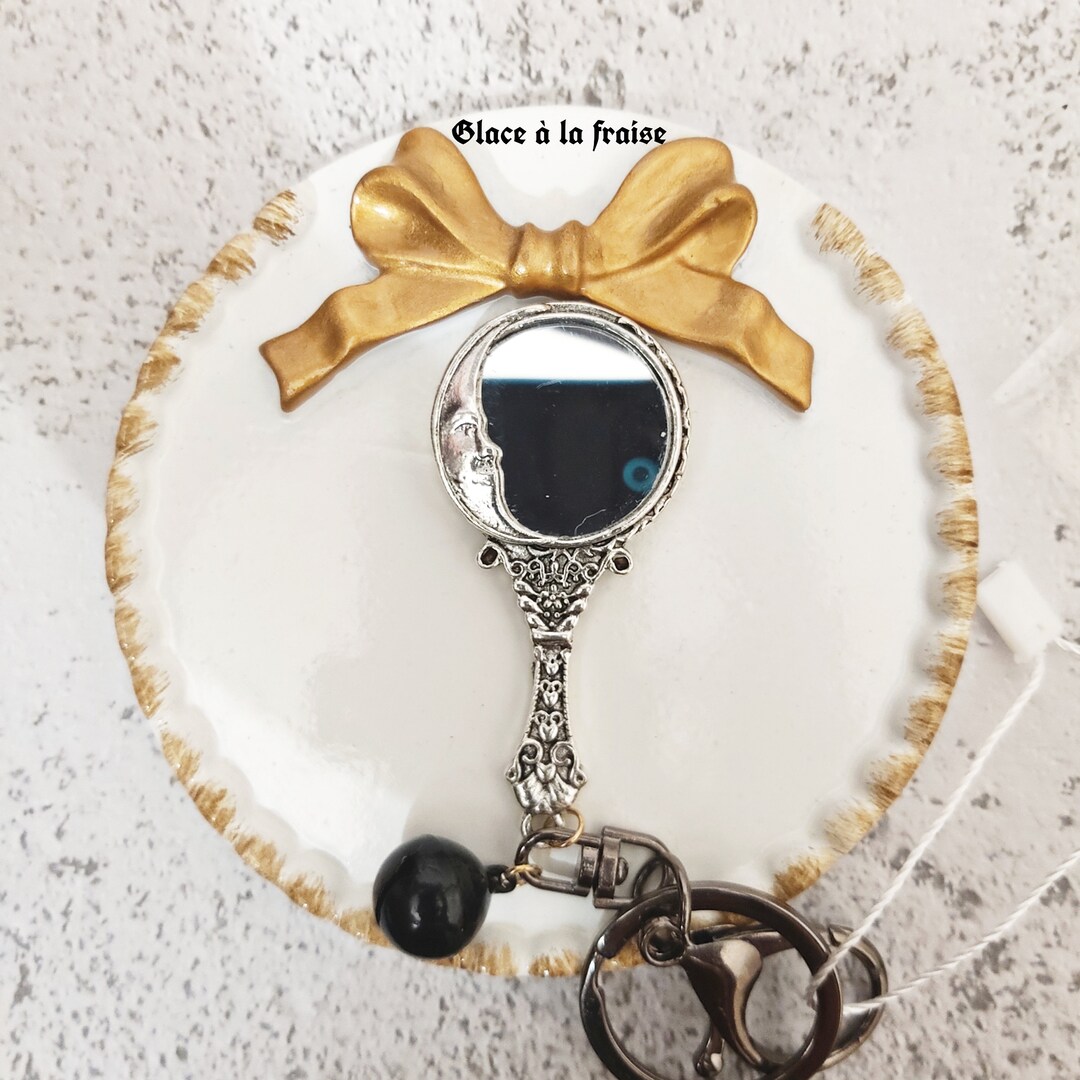 Mirror Keychain, Moon Mirror, Retro Keychain, Gift for Her, Keychain ...