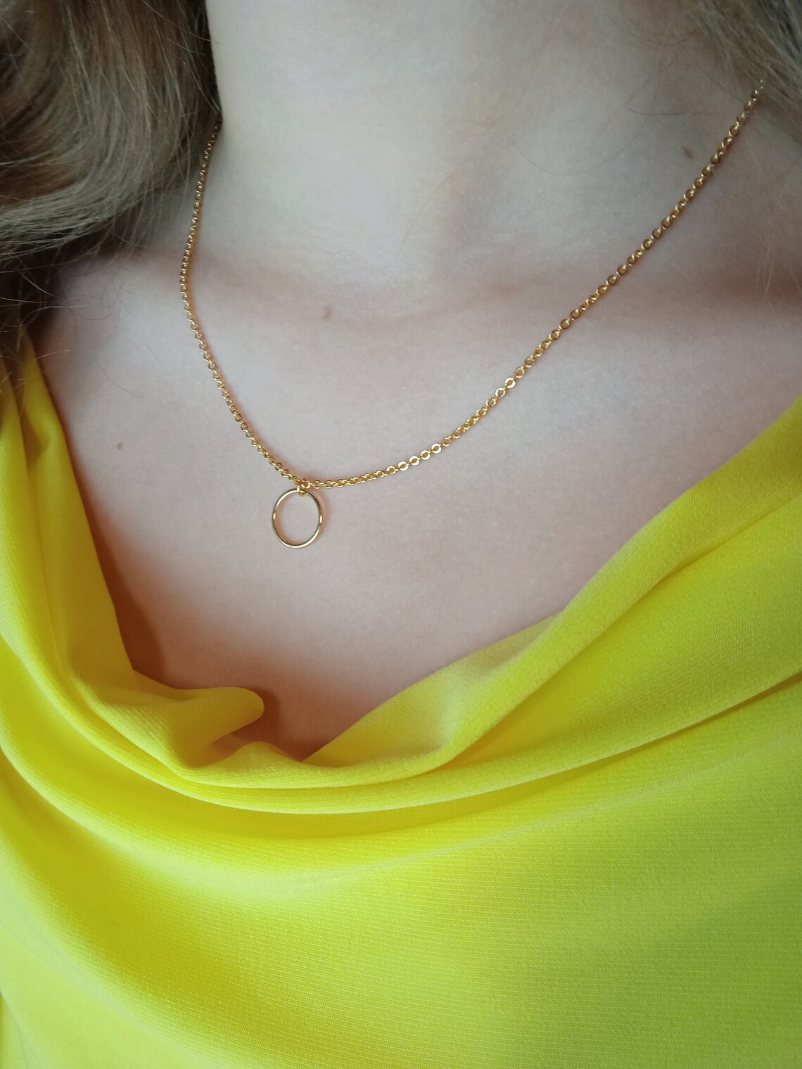 Collar círculo delicado gargantilla circular collar de | Etsy