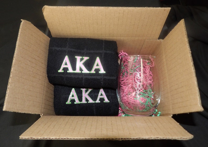 Alpha Kappa Alpha Towel Set - Etsy