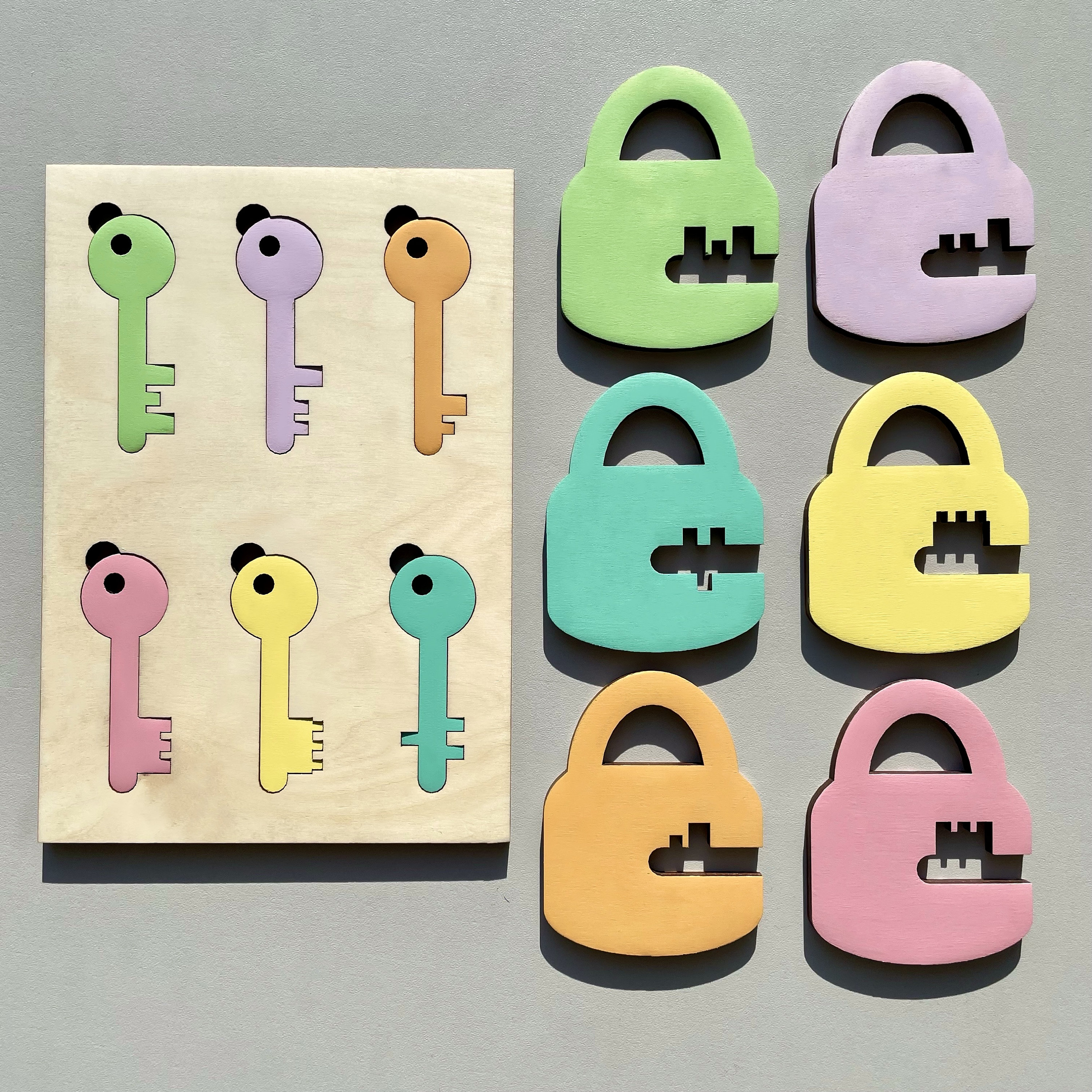 Montessori Wooden Puzzle Key Sorter Puzzle Kids Montessori - Etsy