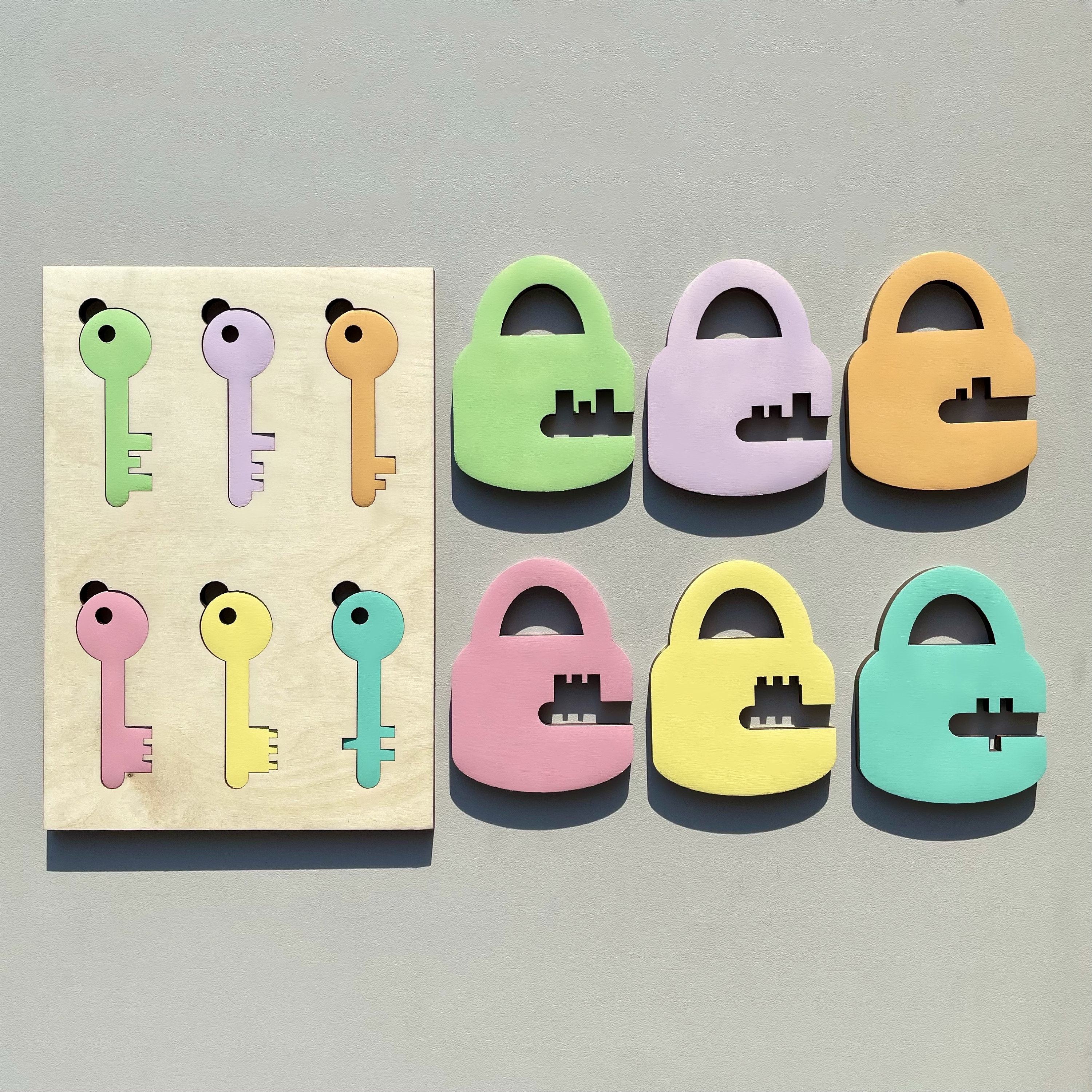 Montessori Wooden Puzzle Key Sorter Puzzle Kids Montessori | Etsy