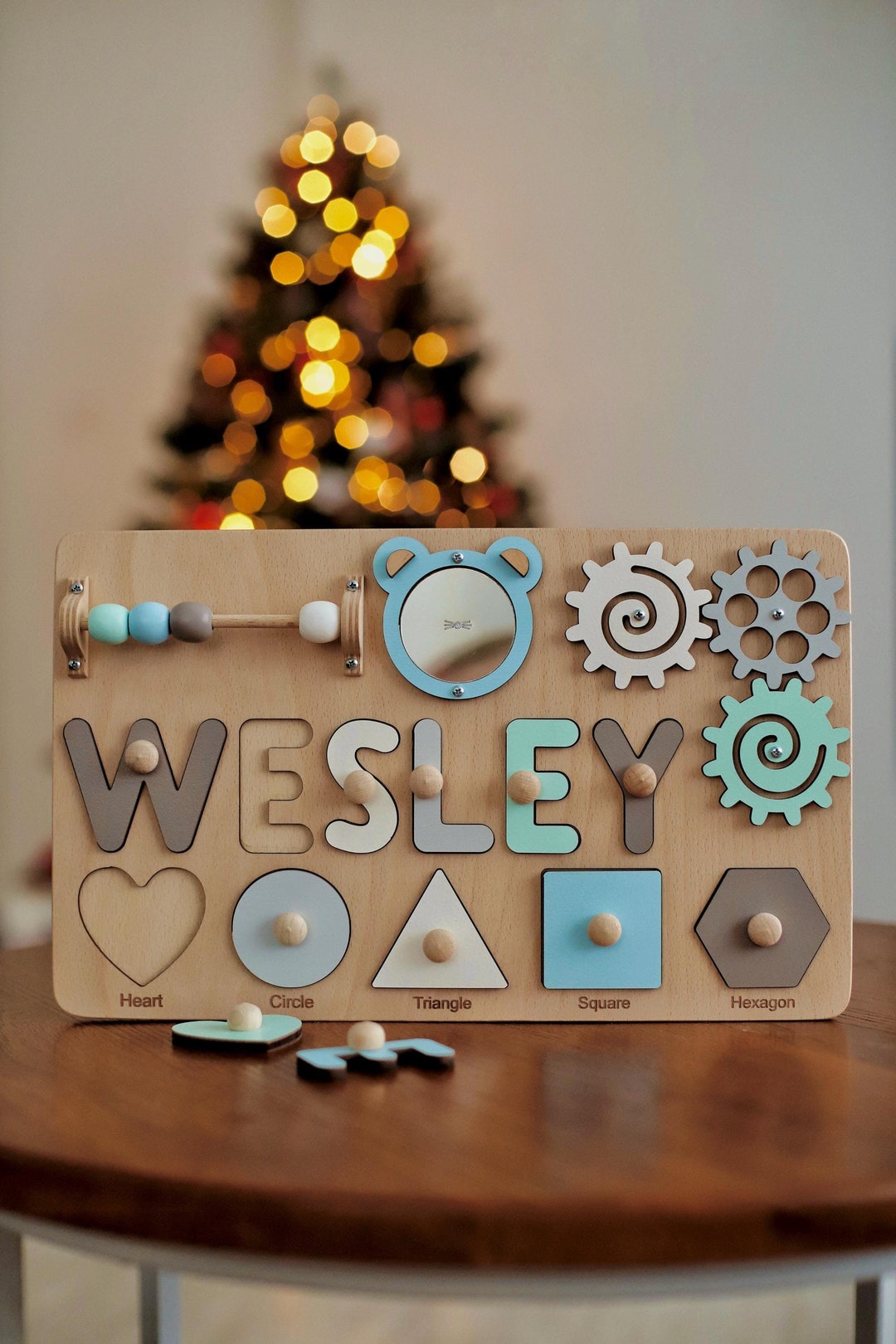 Personalized Puzzle With Pegs Busy Board First Birthday Gift Boy Girl ...