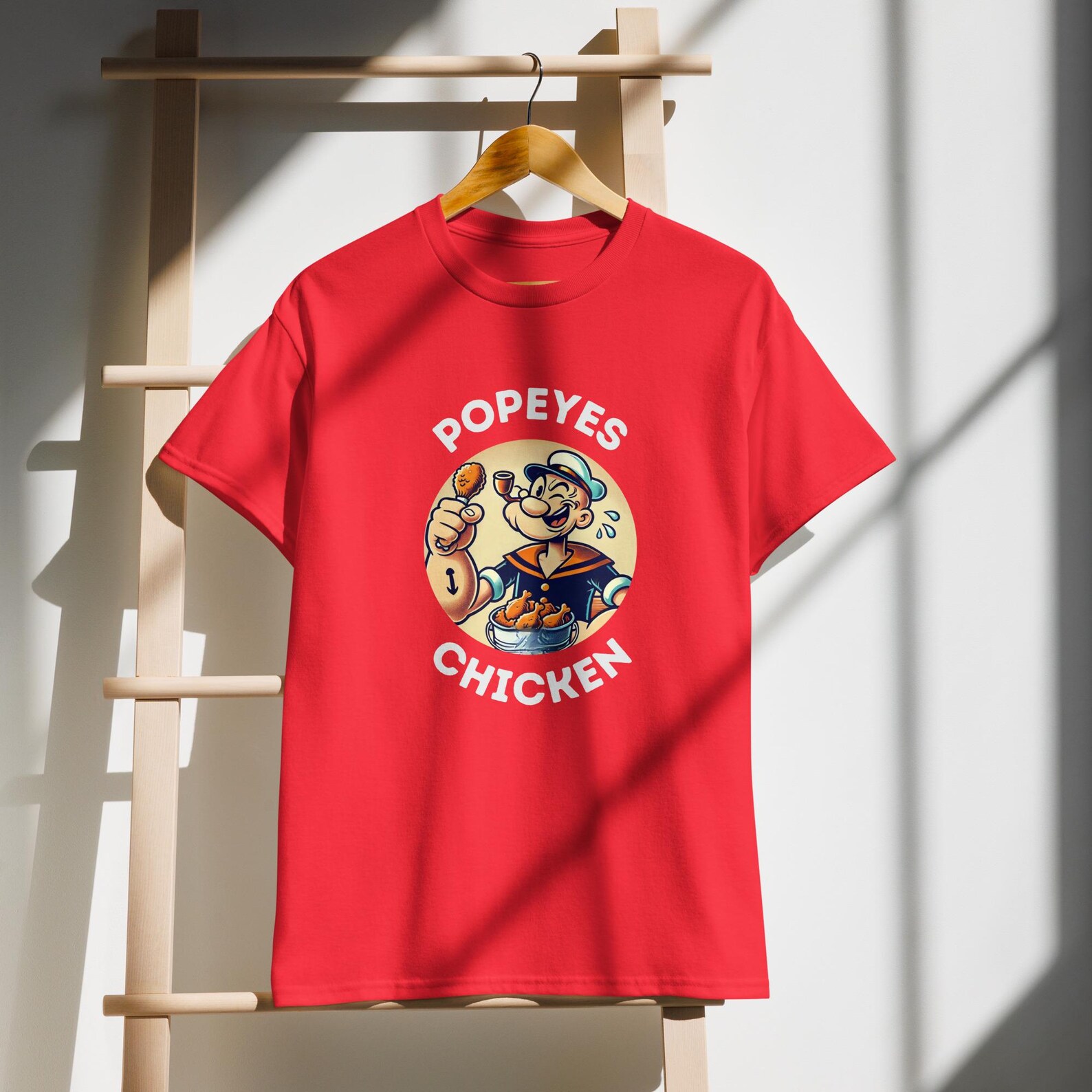 Popeye the Sailor Man Eating Popeyes T-shirt – Funny Vintage Cartoon ...